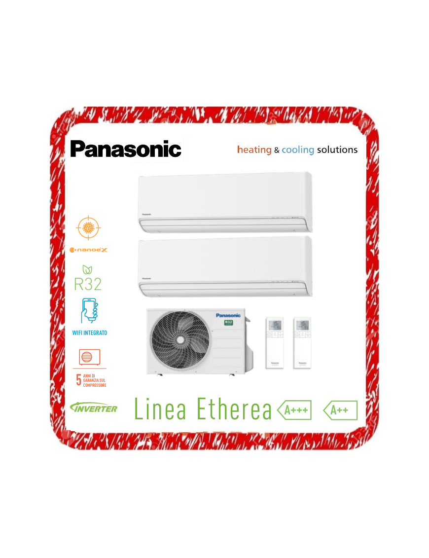 PANASONIC ETHEREA Z CONDIZIONATORE DUAL R32 9000+9000 BTU A+++A++ WIFI